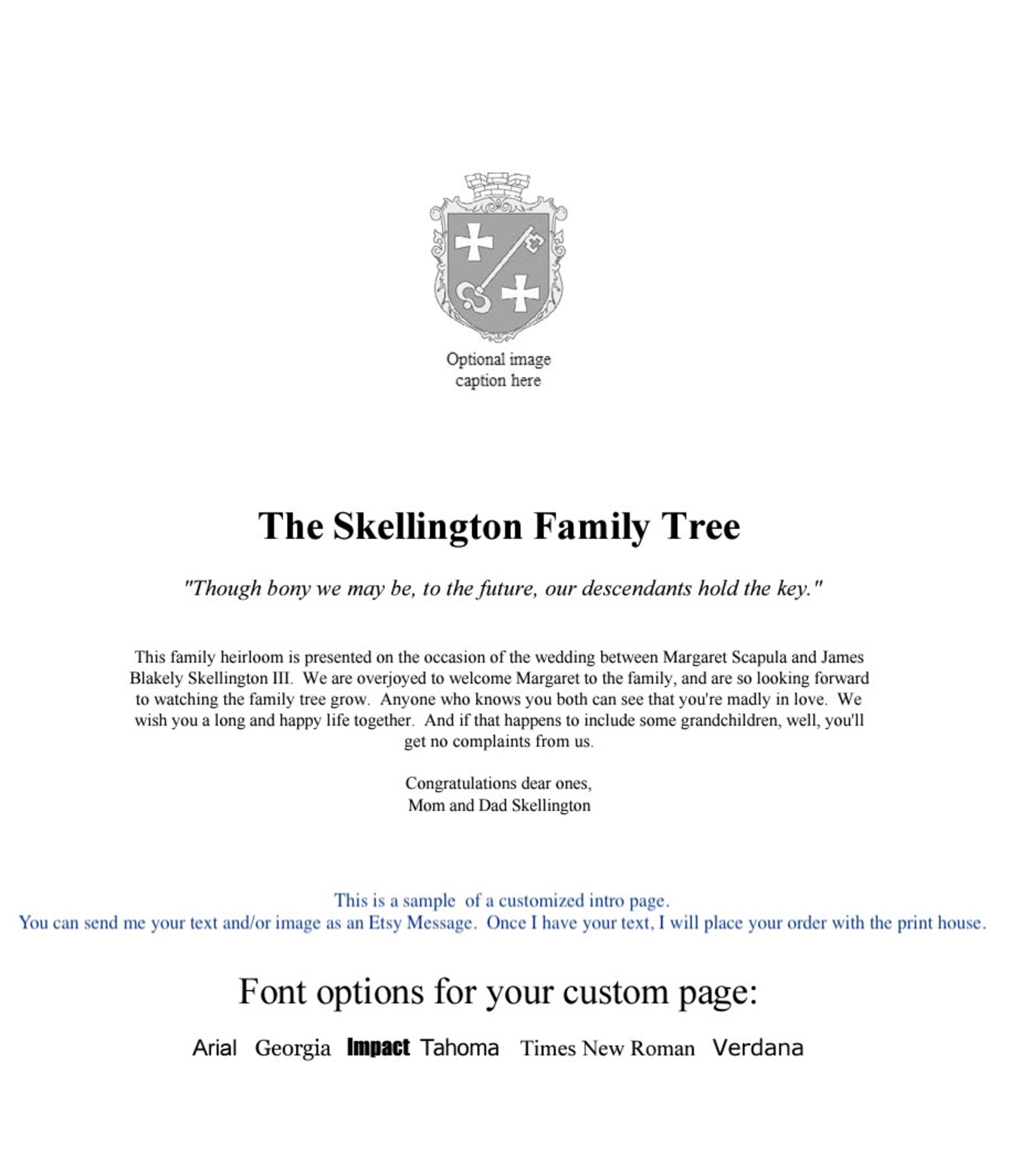 Set of 2 CUSTOM HARDCOVER Family Tree Books With Personalized Intro ...