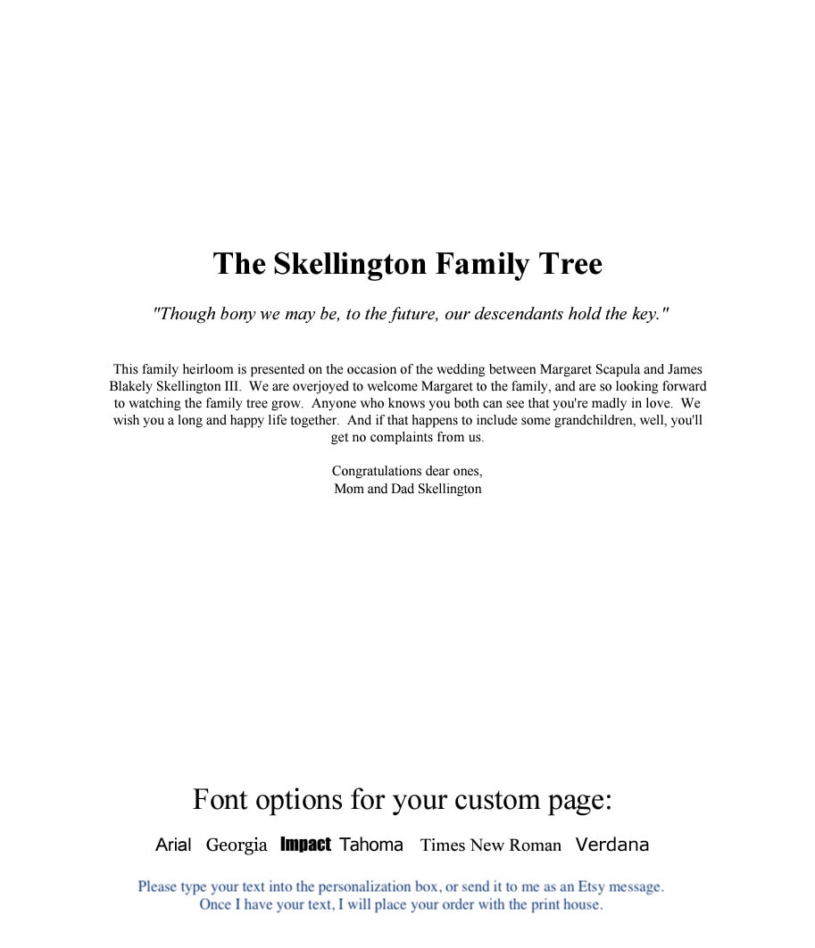 Set of 2 CUSTOM HARDCOVER Family Tree Books With Personalized Intro ...