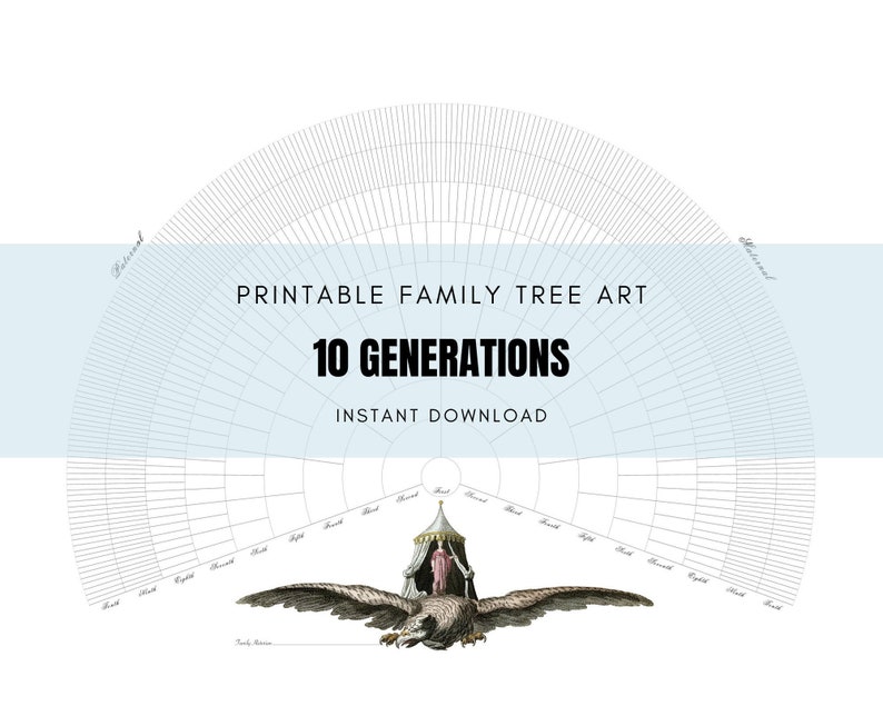 Griffin Family Tree Chart Printable for 10 Generations at 300 Dpi and ...