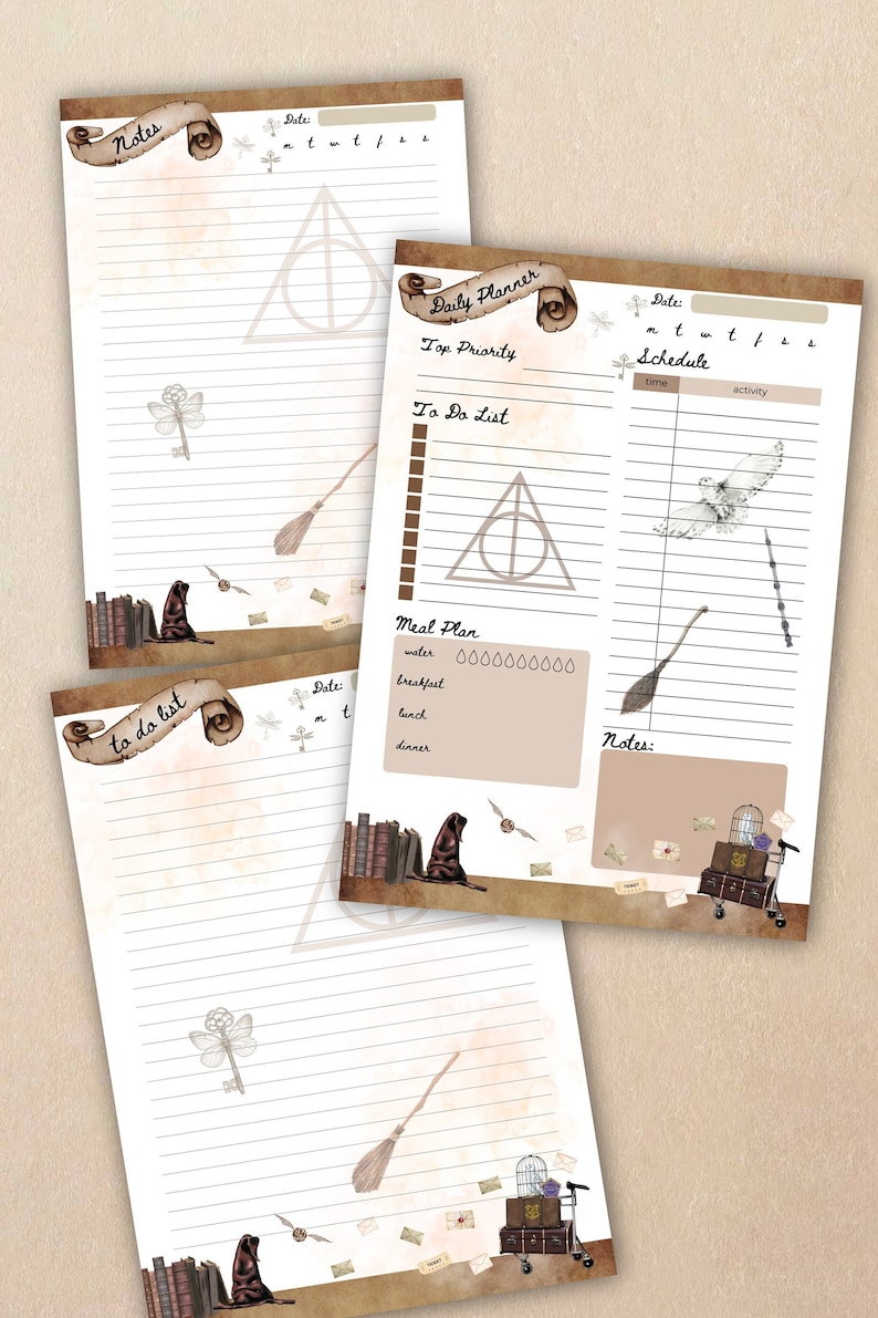 Potter Planner, Wizards Planner, Printable, Digital Use, Wizard Theme ...