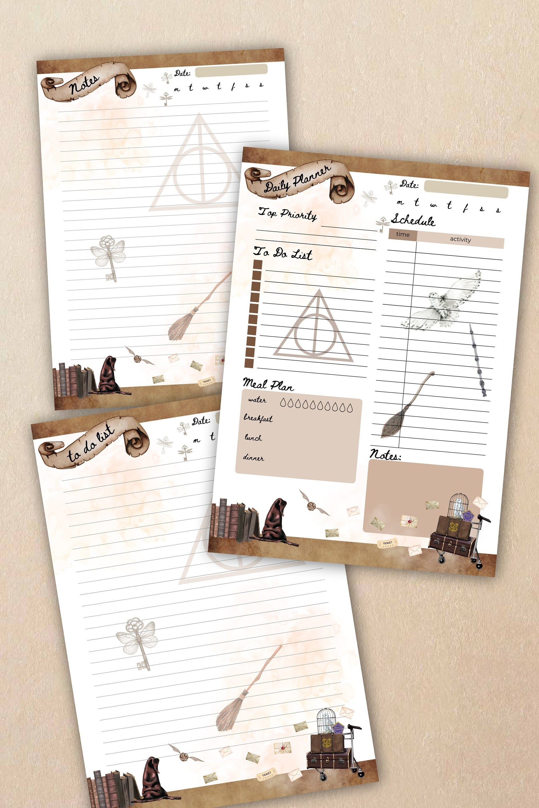 Potter Planner, Wizards Planner, Printable, Digital Use, Wizard Theme ...