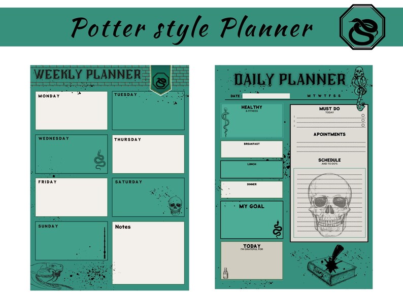 Potter Planner, Wizard Planner, Bundle, Printable, Weekly Planner ...
