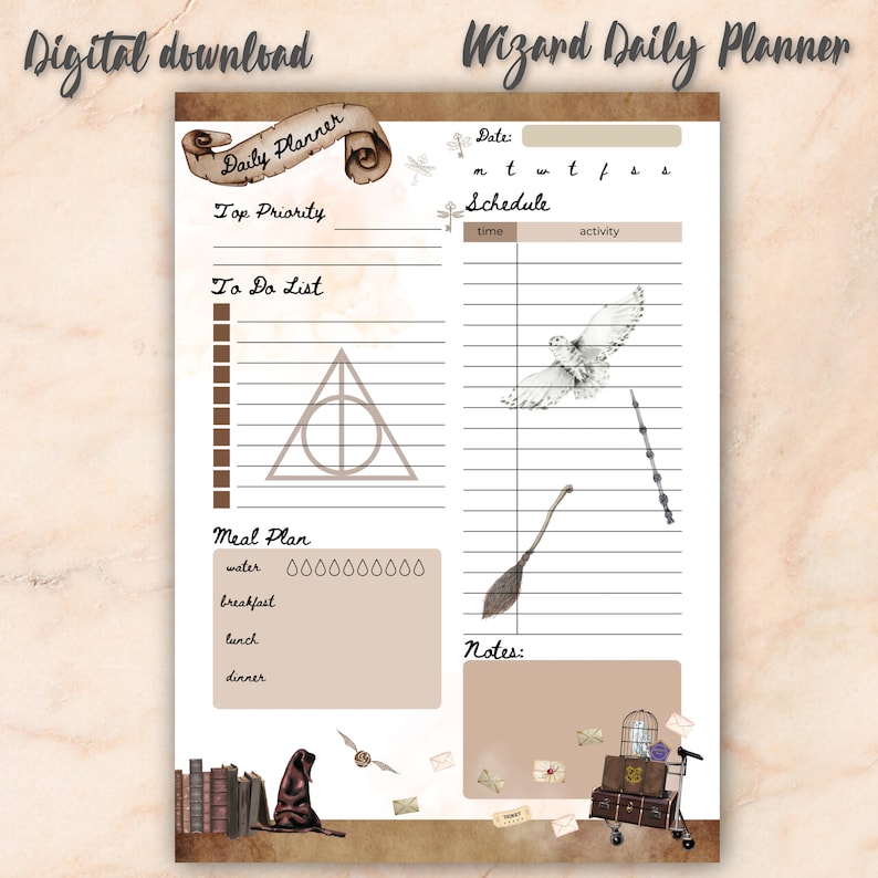 Potter Planner, Wizards Planner, Printable, Digital Use, Wizard Theme ...