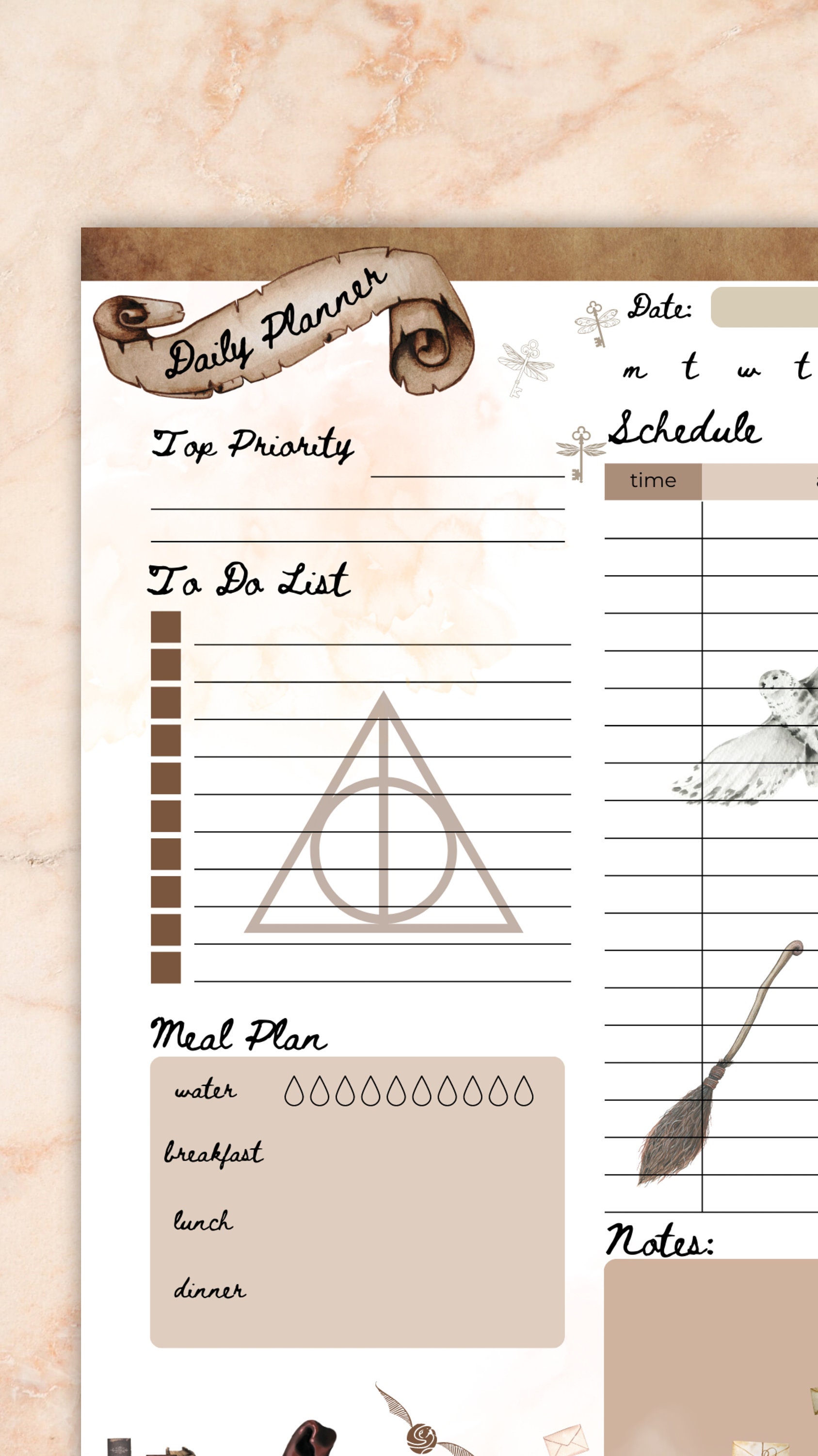 Potter Planner, Wizards Planner, Printable, Digital Use, Wizard Theme ...
