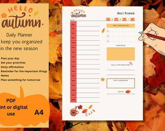 Printable Digital Autumn Daily Planner - Etsy