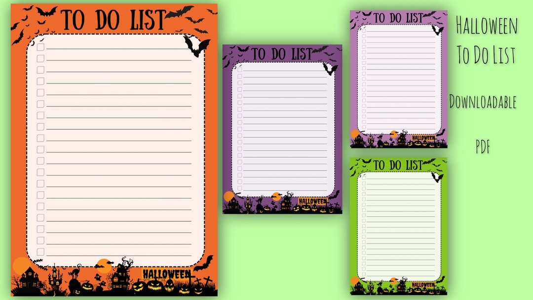Halloween to Do List, Digital Download, Printable, A4 , PDF, Digital ...
