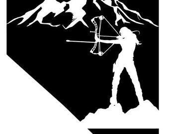 Female Archer Decal - Etsy