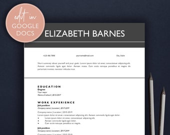 One-page Google Docs Resume Template, Google Docs Resume Template ...