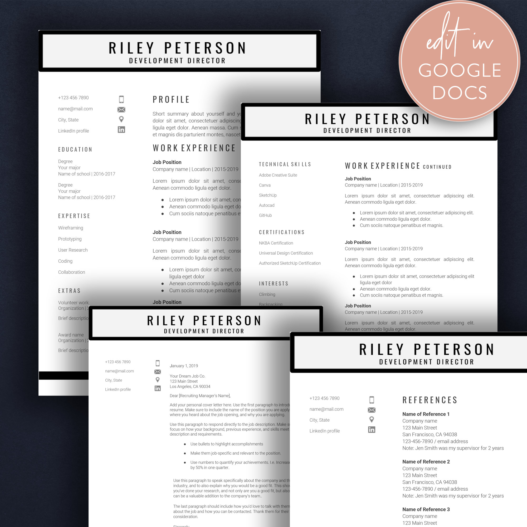 Google Docs Resume Template / Instant Download / Professional Resume ...