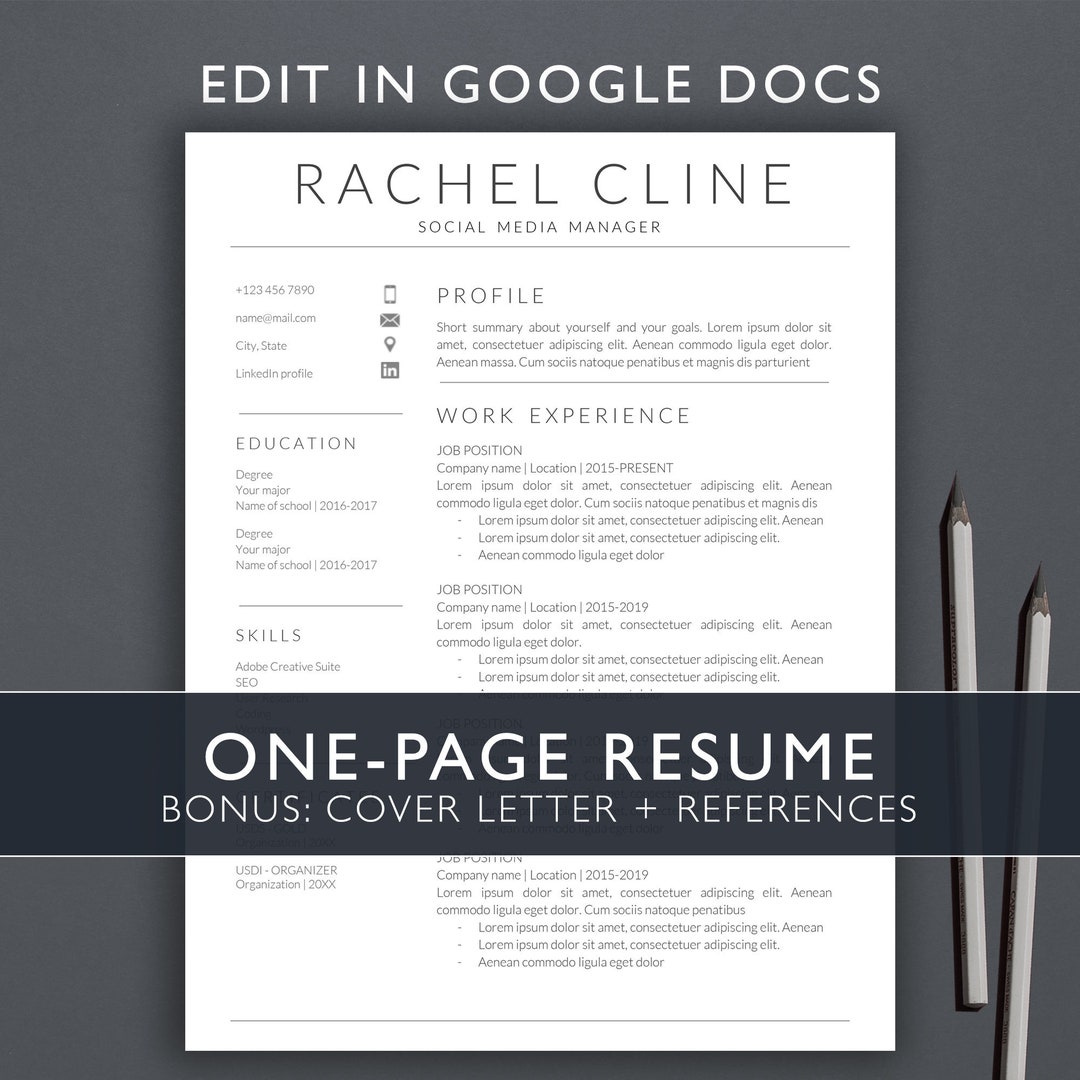 One-page Google Docs Resume Template, Google Docs Resume Template ...