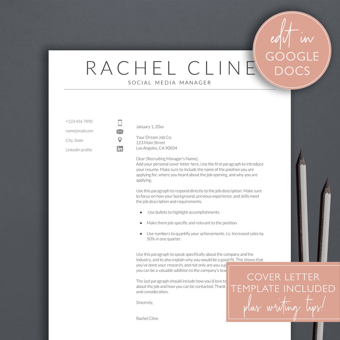 One-page Google Docs Resume Template, Google Docs Resume Template ...