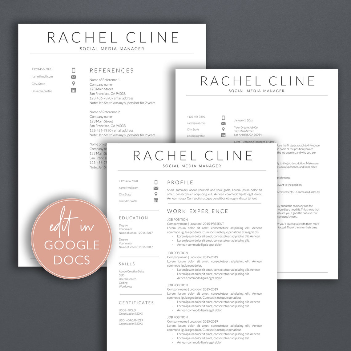 One-page Google Docs Resume Template, Google Docs Resume Template ...