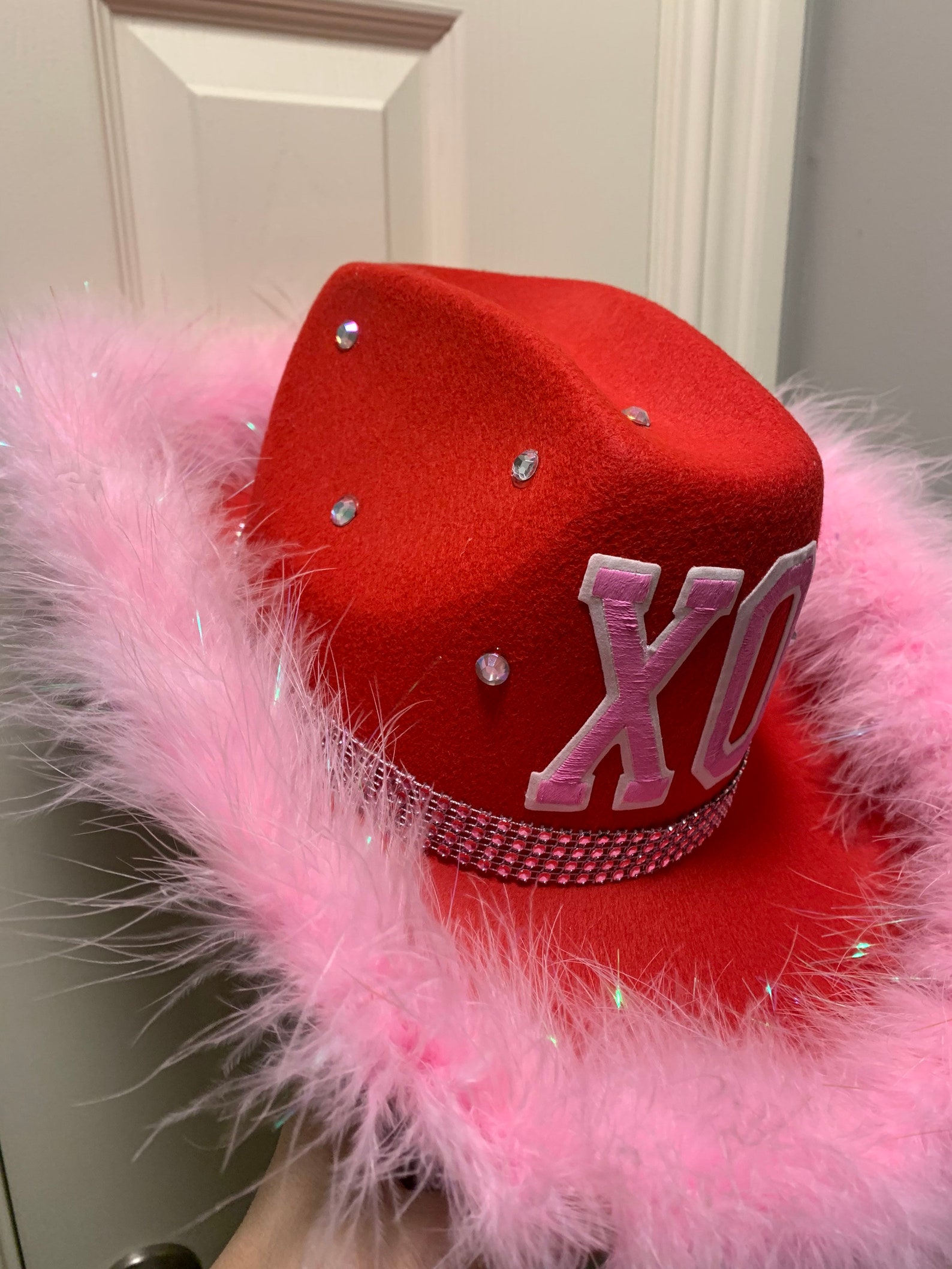 Valentines Cowboy Hat, Tik Tok Hat, Party Hat, Red Cowboy Hat, XO Hat ...