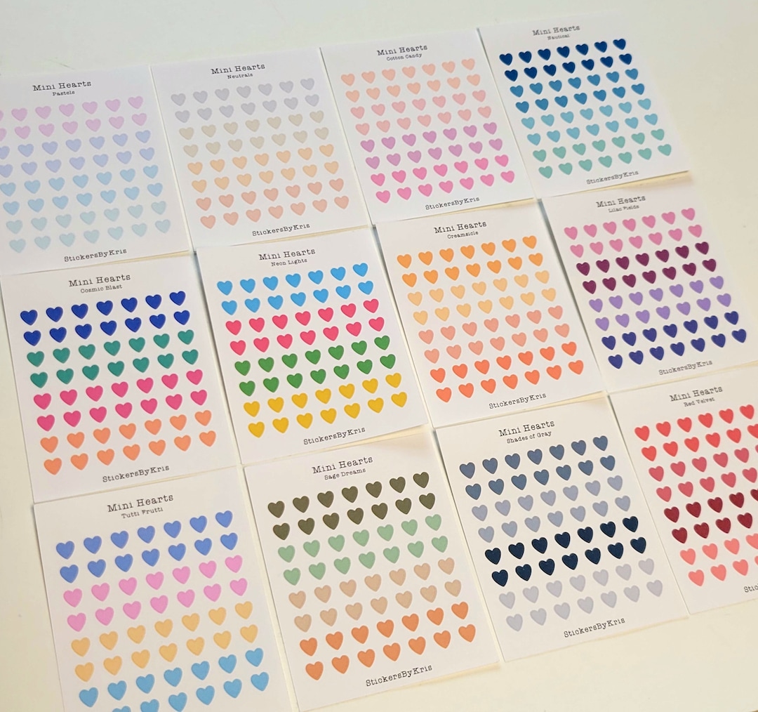 Mini Heart Stickers // Planner Stickers // Functional Stickers ...