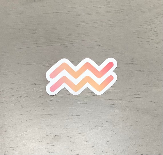 Aquarius Zodiac Symbol Sticker // Astrology Stickers - Etsy