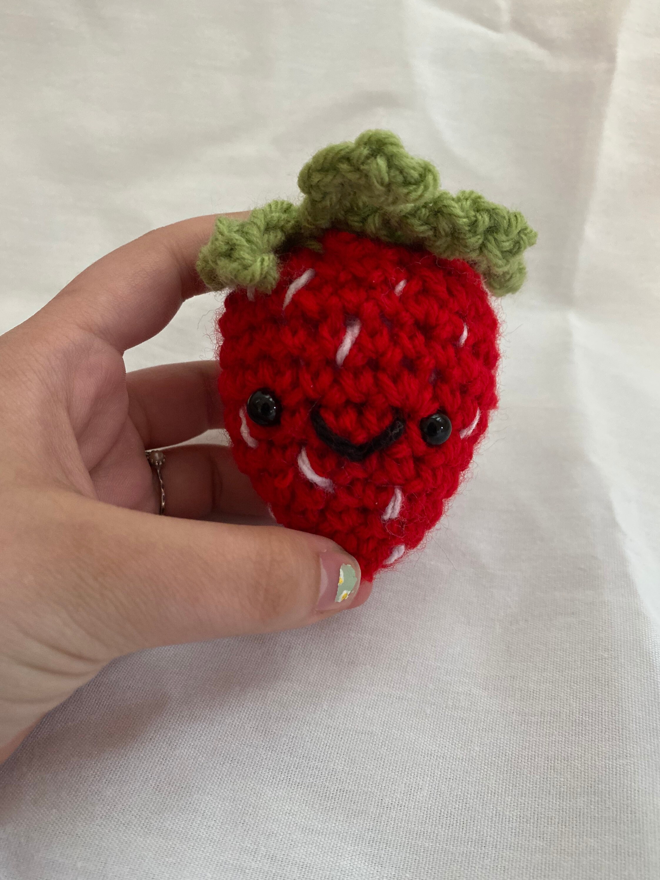 Cute Crocheted Strawberry Amigurumi Plush | Etsy