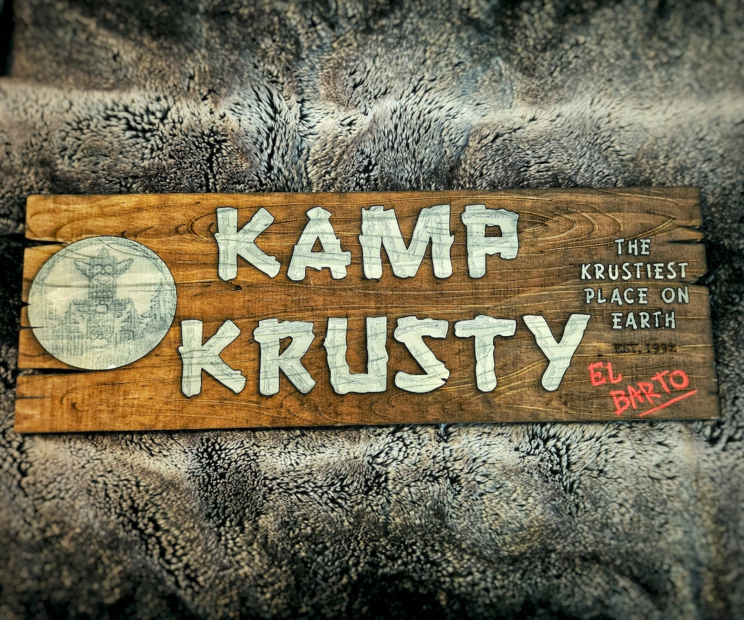 Kamp Krusty - the Simpsons - Wood Carved Sign - Etsy