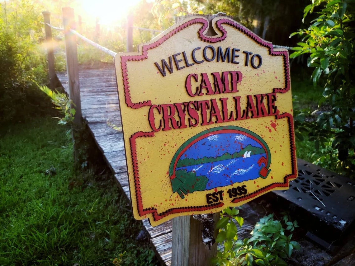 Camp Crystal Lake Wood Carved Sign - Etsy