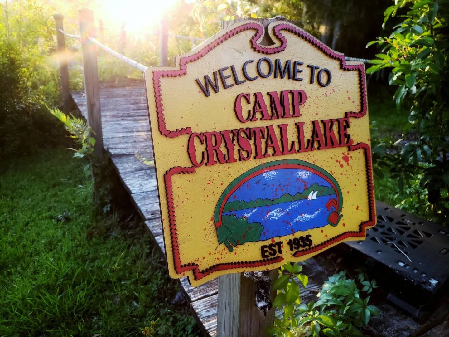 Camp Crystal Lake Wood Carved Sign - Etsy
