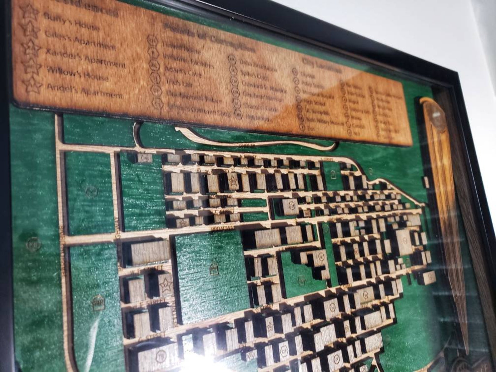 Sunnydale Town Map - Buffy the Vampire Slayer - Wood Relief Carving ...