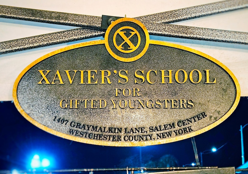 Xavier School Welcome Sign - X Men - Wood Carving - Wall Decor - Etsy