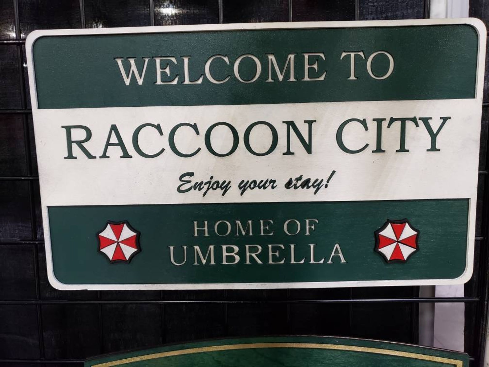 Welcome to Raccoon City Resident Evil Wood Carved Sign - Etsy