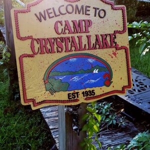 Camp Crystal Lake Wood Carved Sign - Etsy