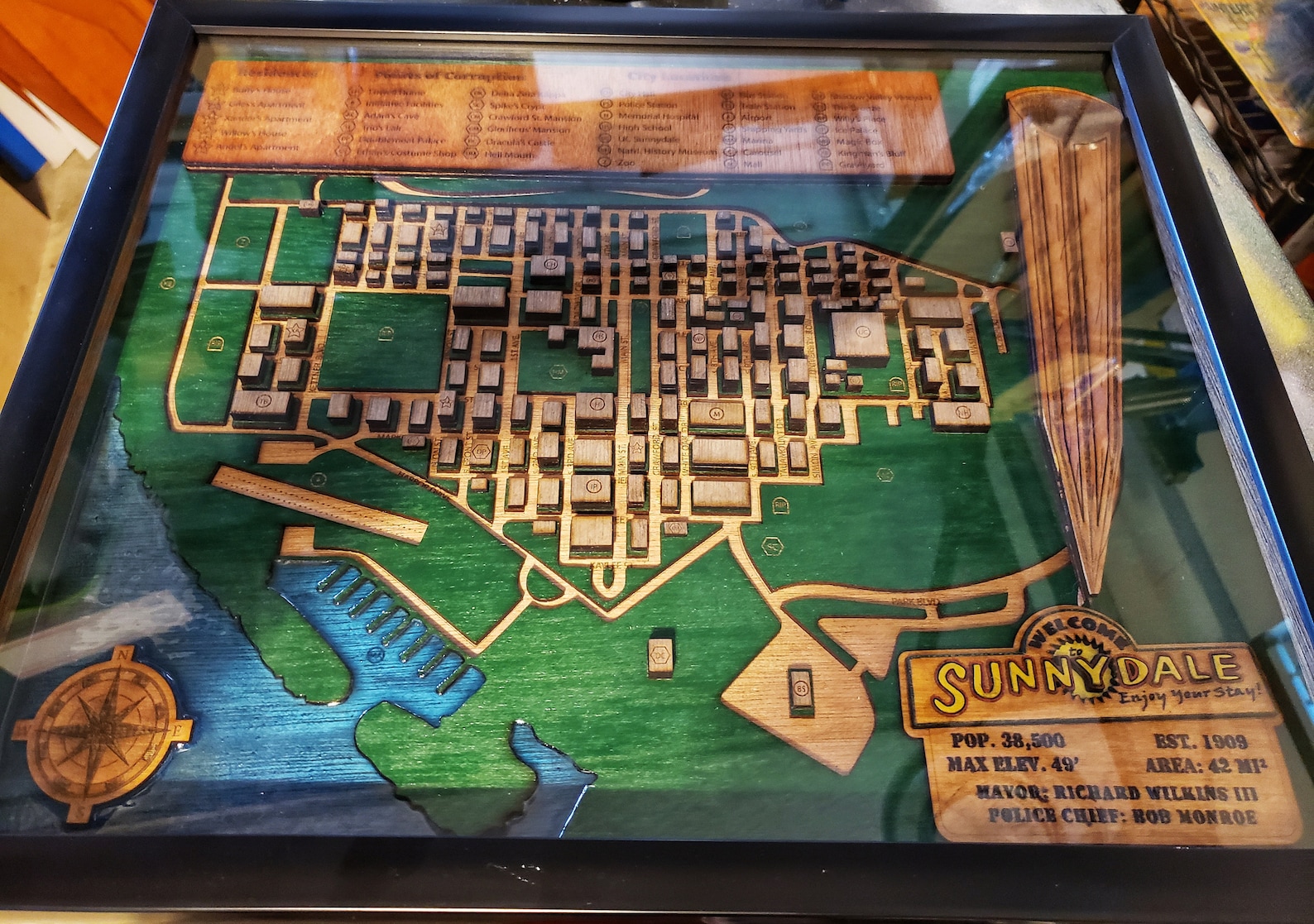 Buffy the Vampire Slayer Town of Sunnydale Wooden 3D Map - Etsy
