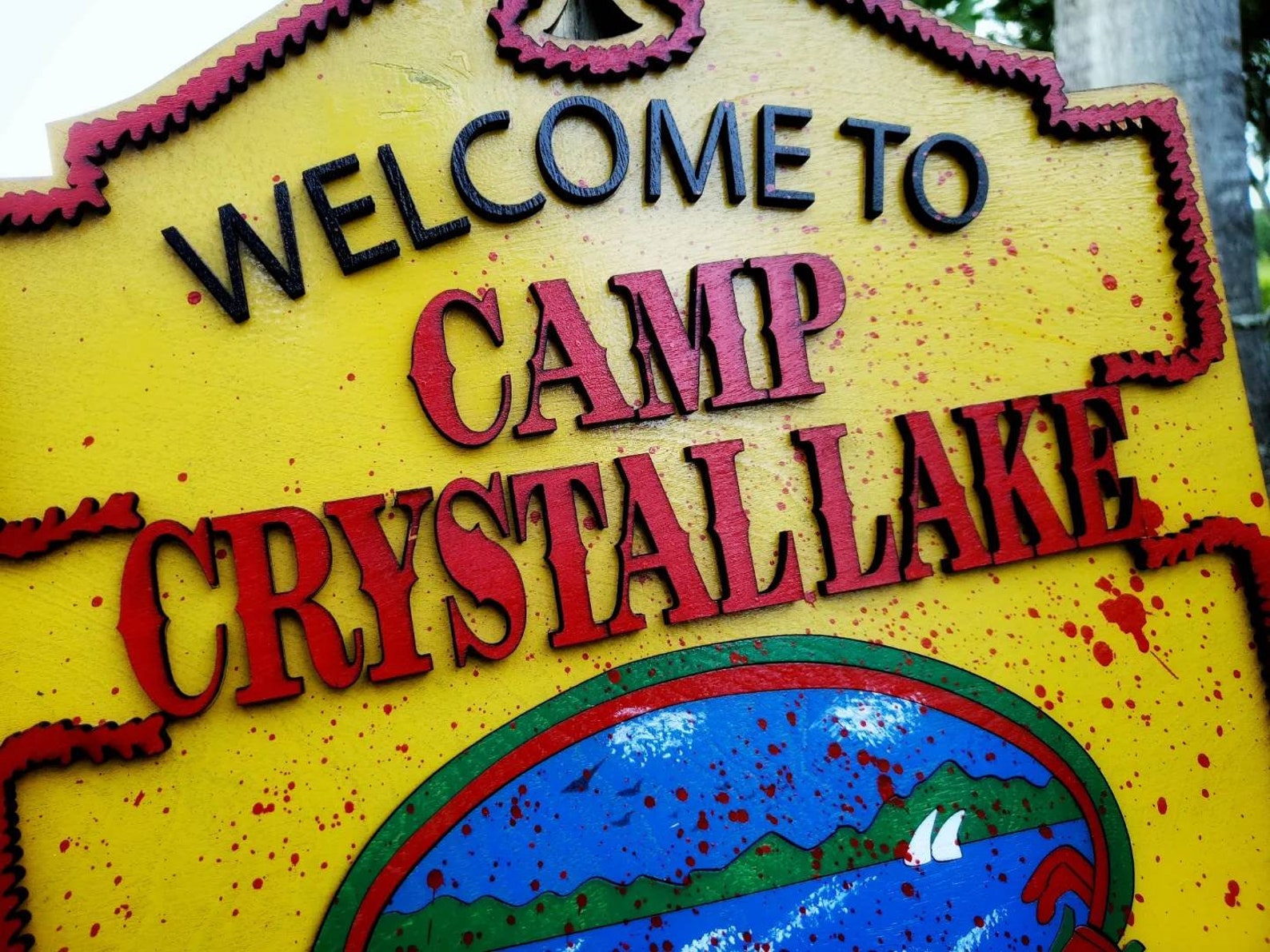 Camp Crystal Lake Wood Carved Sign - Etsy