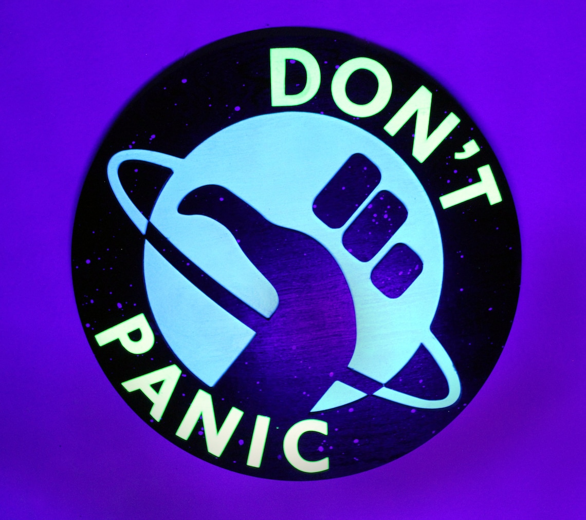 Don't Panic Hitchhiker's Guide to the Galaxy Logo - Etsy