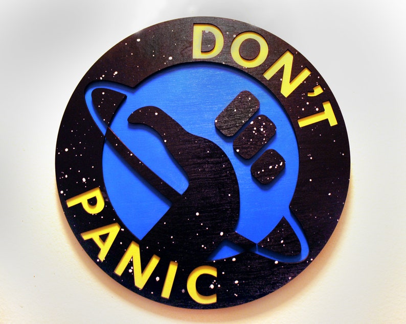 Don't Panic Hitchhiker's Guide to the Galaxy Logo - Etsy