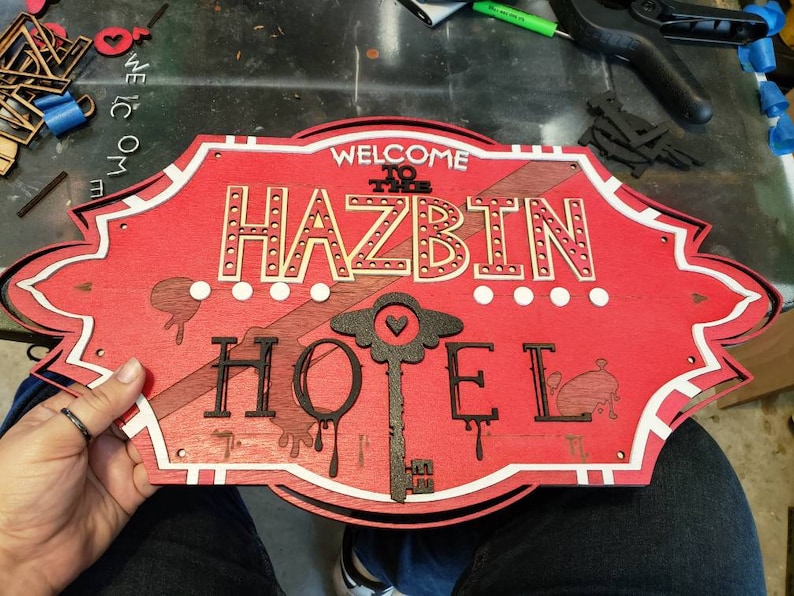 Hazbin Hotel Hotel Marquee Wood Carved Sign - Etsy