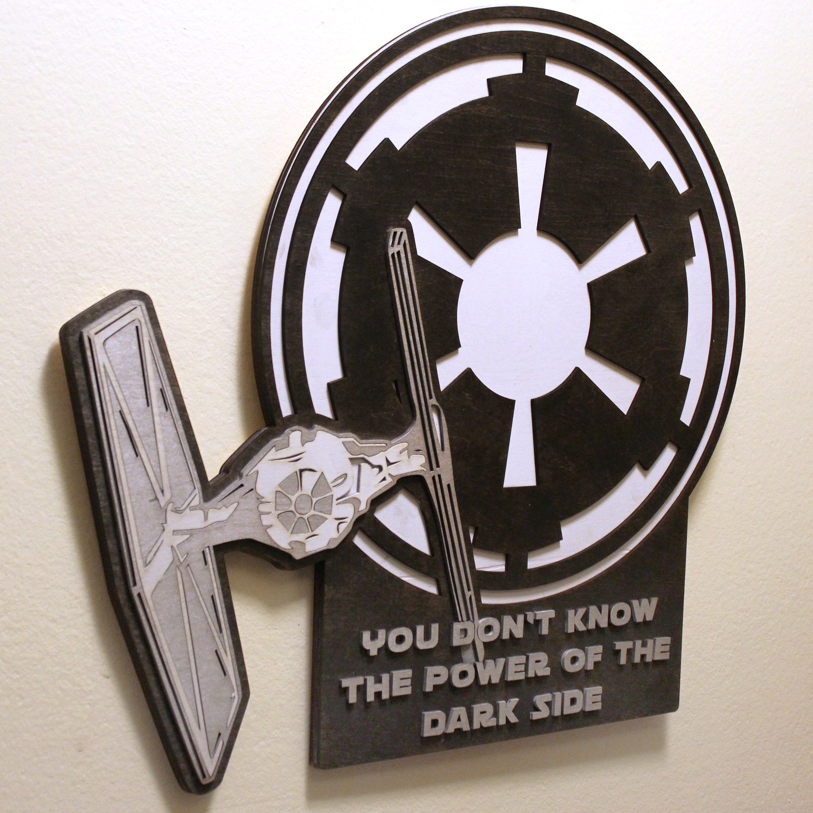 Star Wars the Power of the Dark Side Wood Carved Sign - Etsy