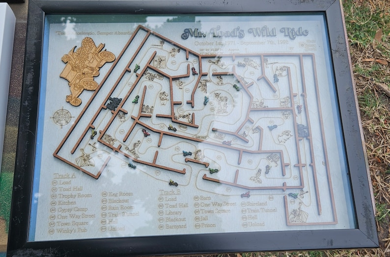 Mr. Toad's Wild Ride Map - Magic Kingdom - Walt Disney World - Wood ...