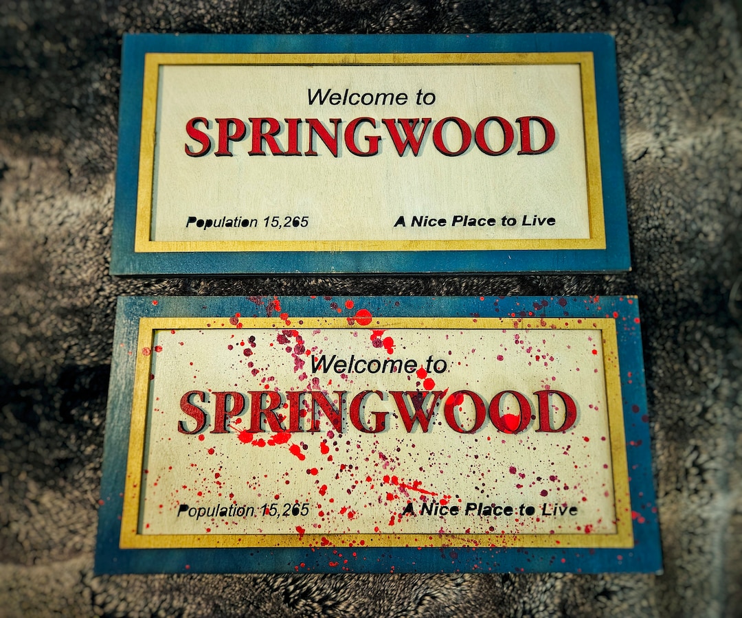 Welcome to Springwood - Nightmare on Elm Street - Wood Carved Sign - Etsy