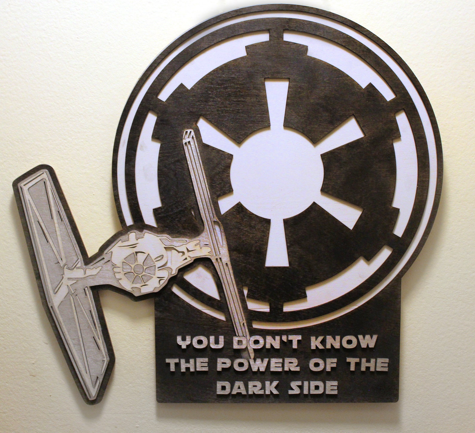Star Wars the Power of the Dark Side Wood Carved Sign - Etsy