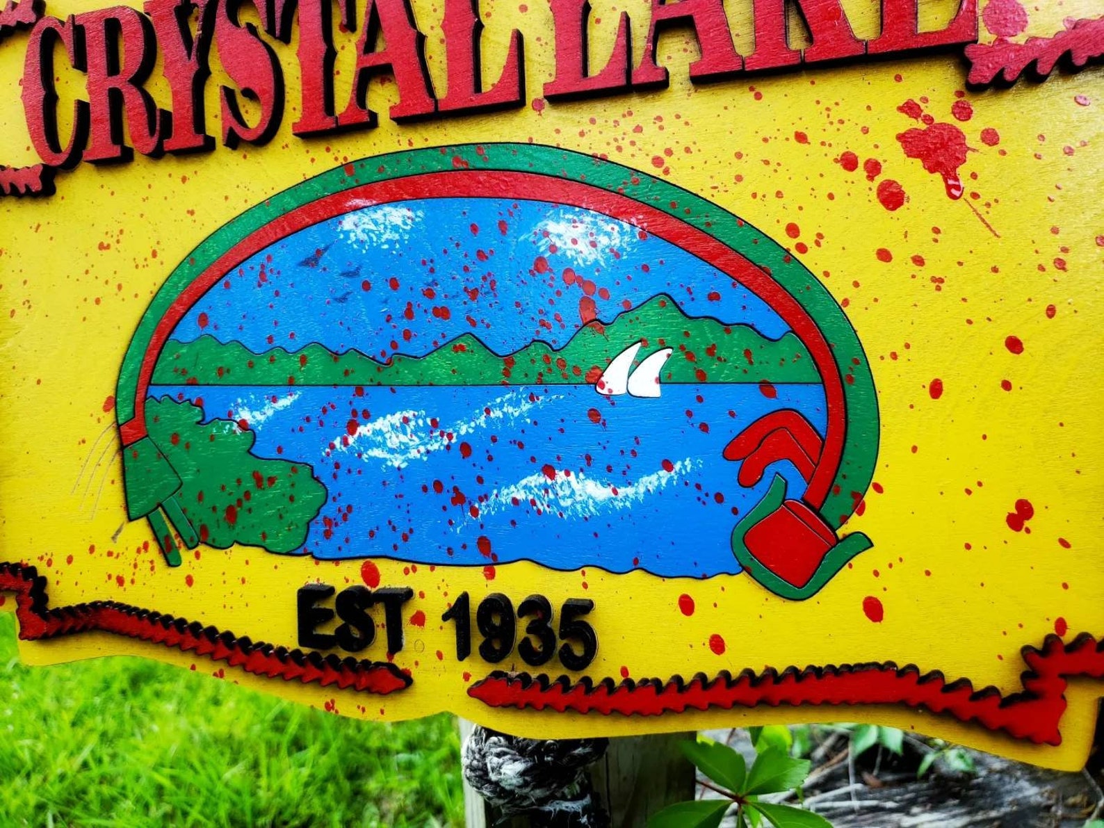 Camp Crystal Lake Wood Carved Sign - Etsy