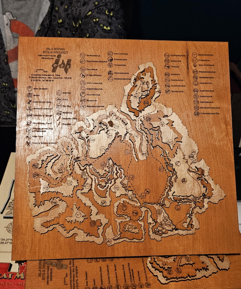 Jurassic Park : the Lost World - Site B - Isla Sorna - Wood Relief ...