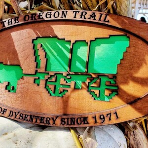 The Oregon Trail - Retro Computer Game - Glow in the Dark - Wood Carved ...