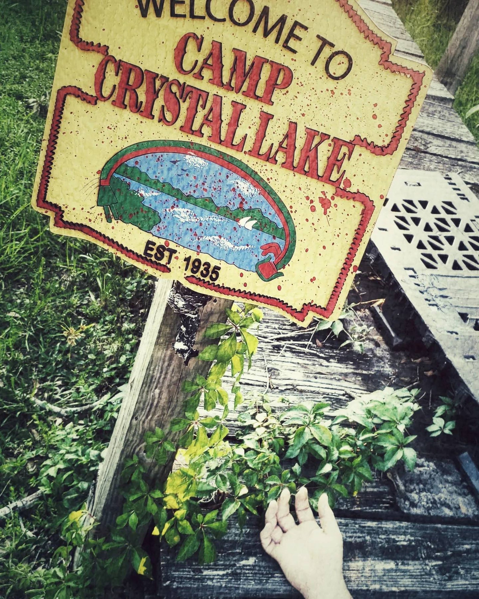 Camp Crystal Lake Wood Carved Sign - Etsy