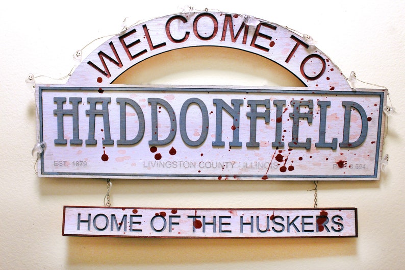 Welcome to Haddonfield Halloween Wood Carved Sign - Etsy