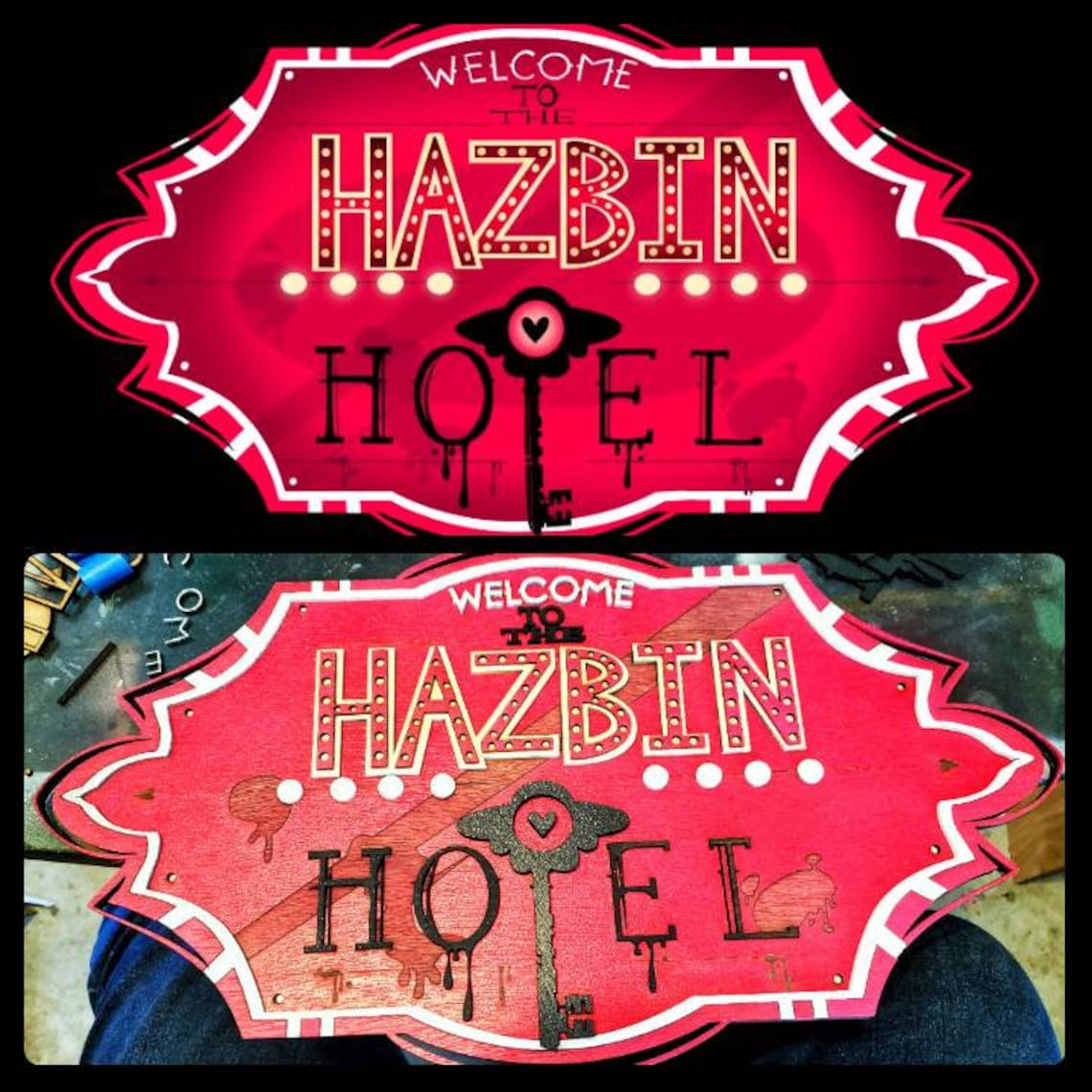 Hazbin Hotel - Hotel Marquee - Wood Carved Sign - Etsy