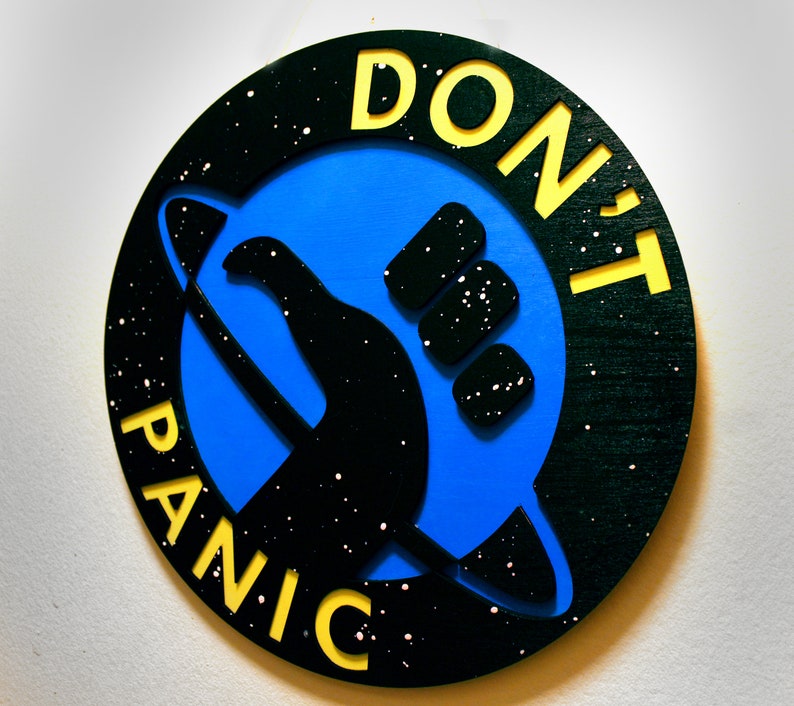 Don't Panic Hitchhiker's Guide to the Galaxy Logo - Etsy