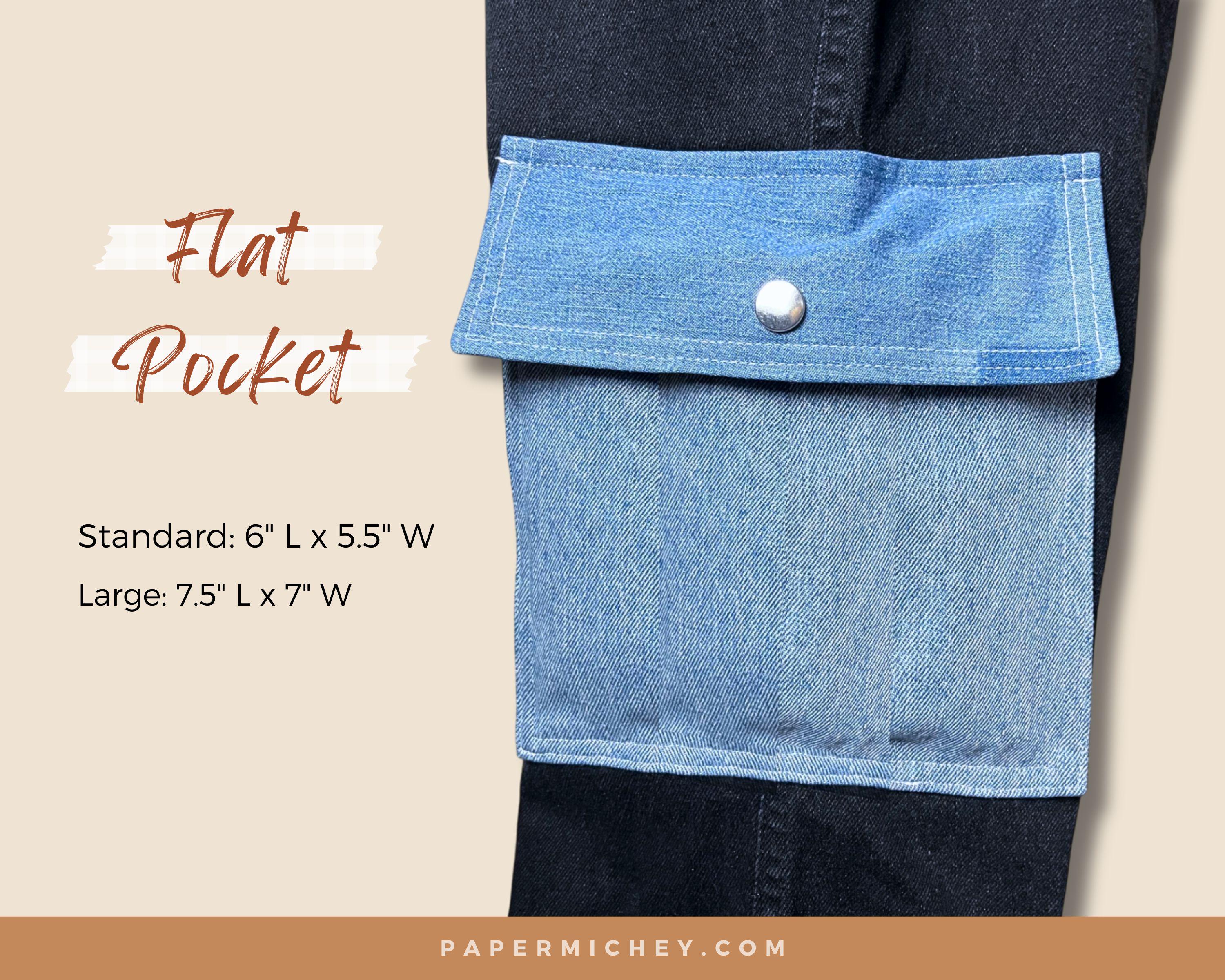 Sew on Denim Cargo Pocket, Premade Flap Patch Pocket for Adult Pants ...