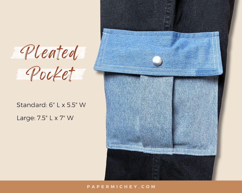 Sew on Denim Cargo Pocket, Premade Flap Patch Pocket for Adult Pants ...