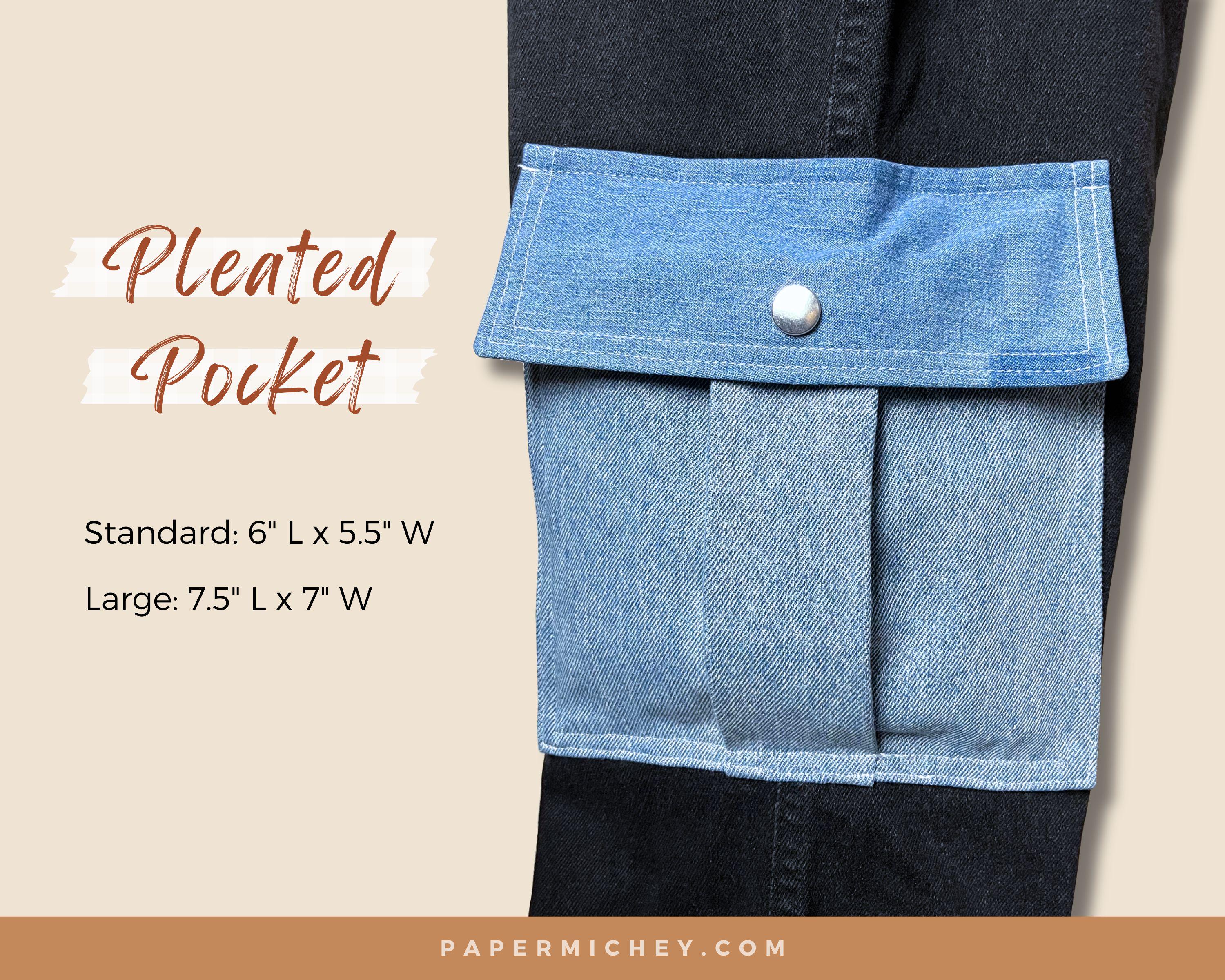 Sew on Denim Cargo Pocket, Premade Flap Patch Pocket for Adult Pants ...