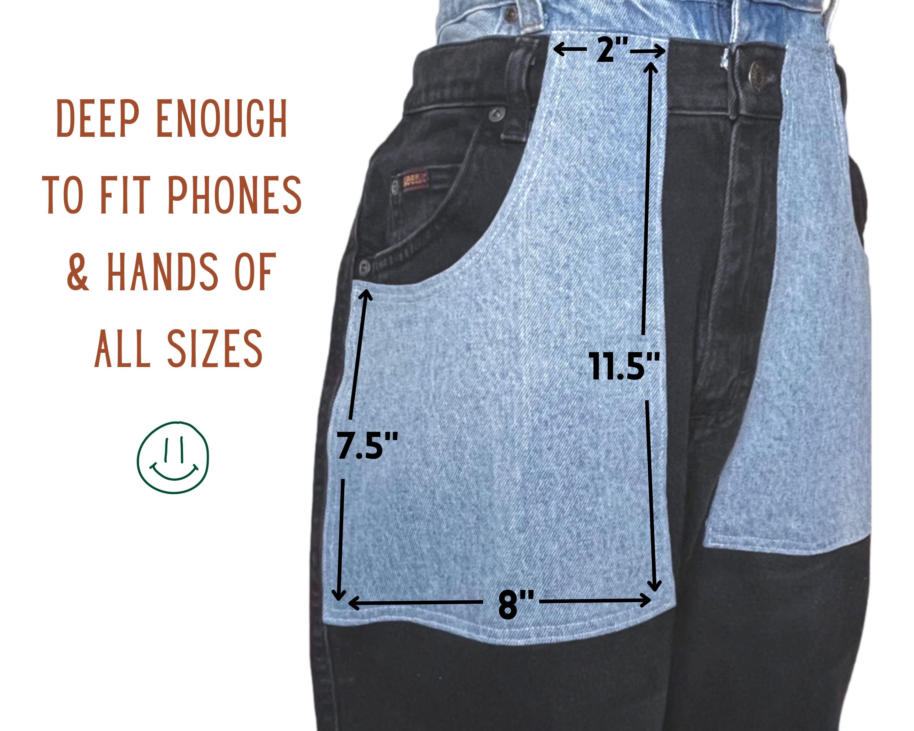 Sew on Denim Cargo Pocket, Premade Flap Patch Pocket for Adult Pants ...