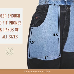 Sew on Denim Cargo Pocket, Premade Flap Patch Pocket for Adult Pants ...