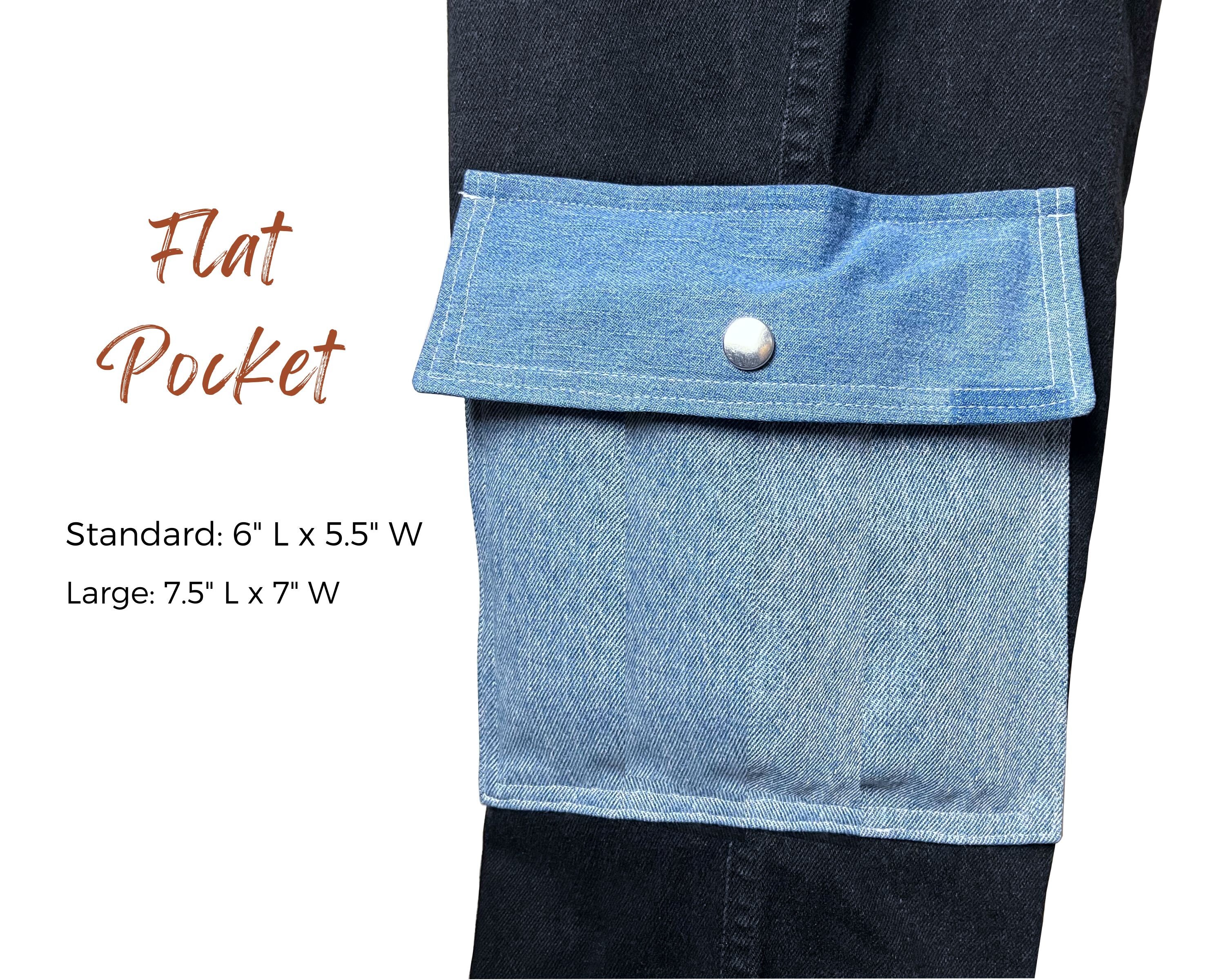 Sew on Denim Cargo Pocket, Premade Flap Patch Pocket for Adult Pants ...