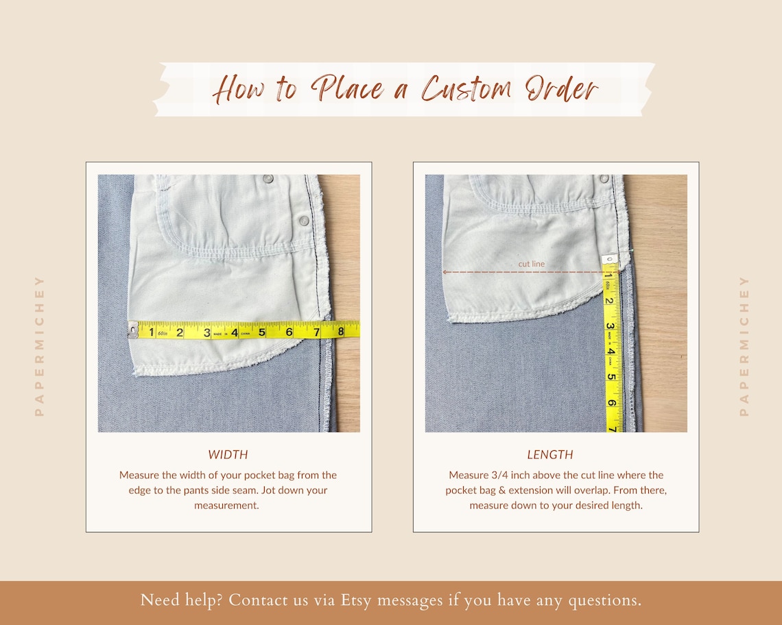 Sew on Pocket Extensions, Lengthen Pockets for Adult Jeans, Pants ...